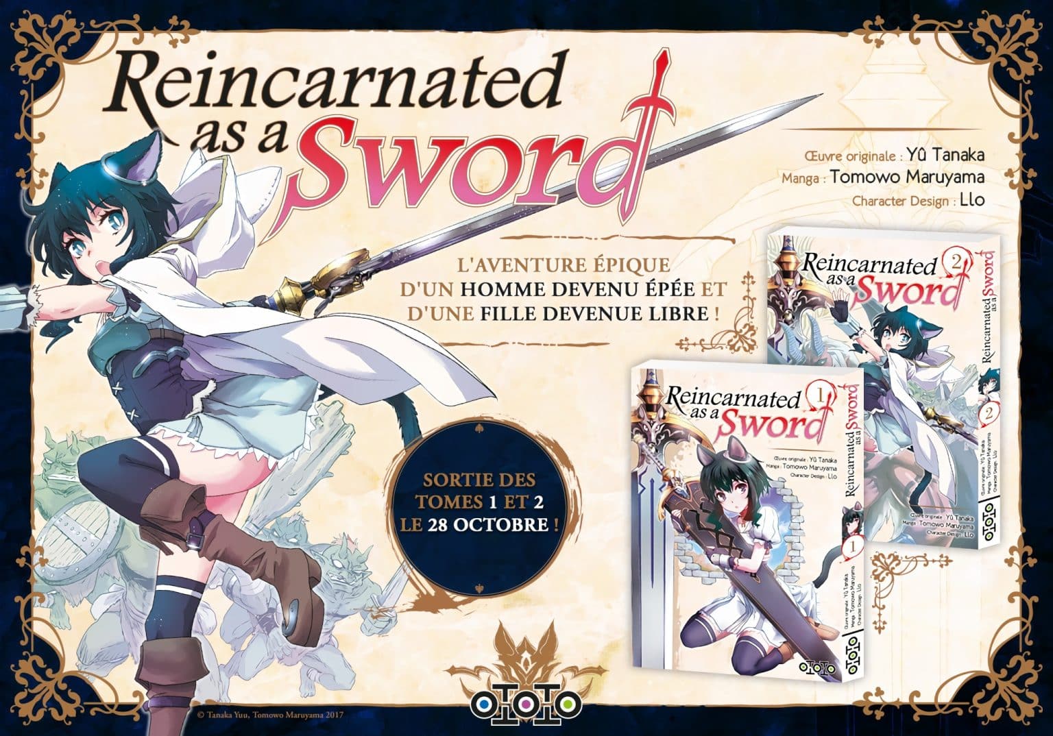 Le manga Reincarnated as a Sword révèle sa Date de Sortie en France